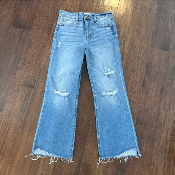 Sneak Peek | Jeans | Sneak Peek Blue Distressed Flare Jeans | Poshmark